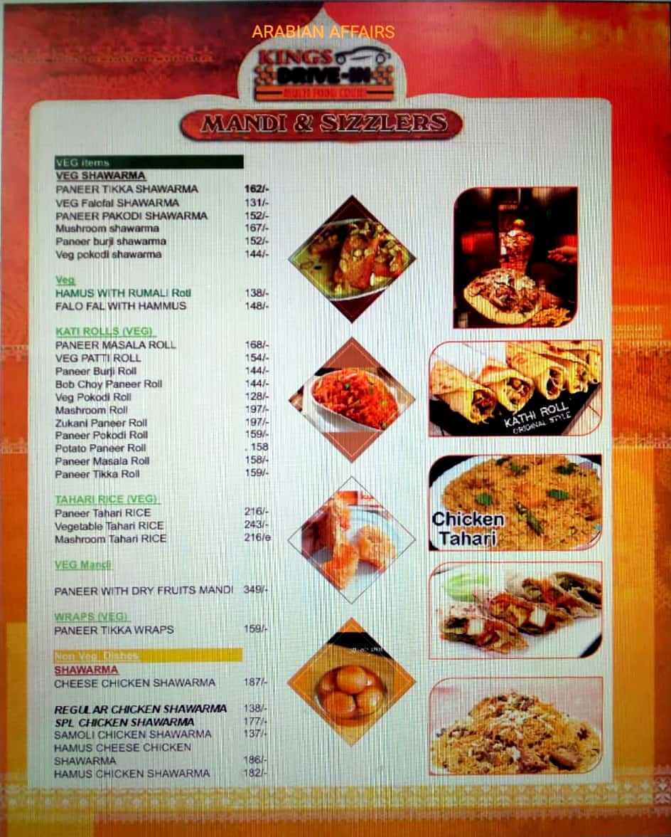Menu - Arabian Affairs | Restaurant in Hyderabad