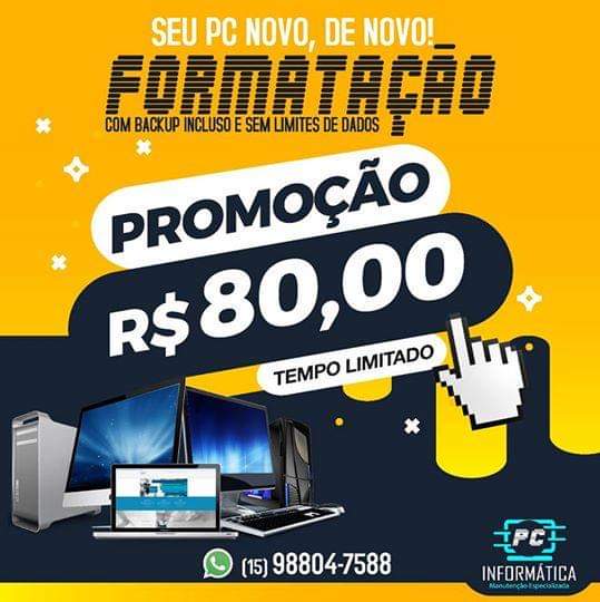 Formatação de PC - Oferecemos - PC Informática - Manutenção de ...