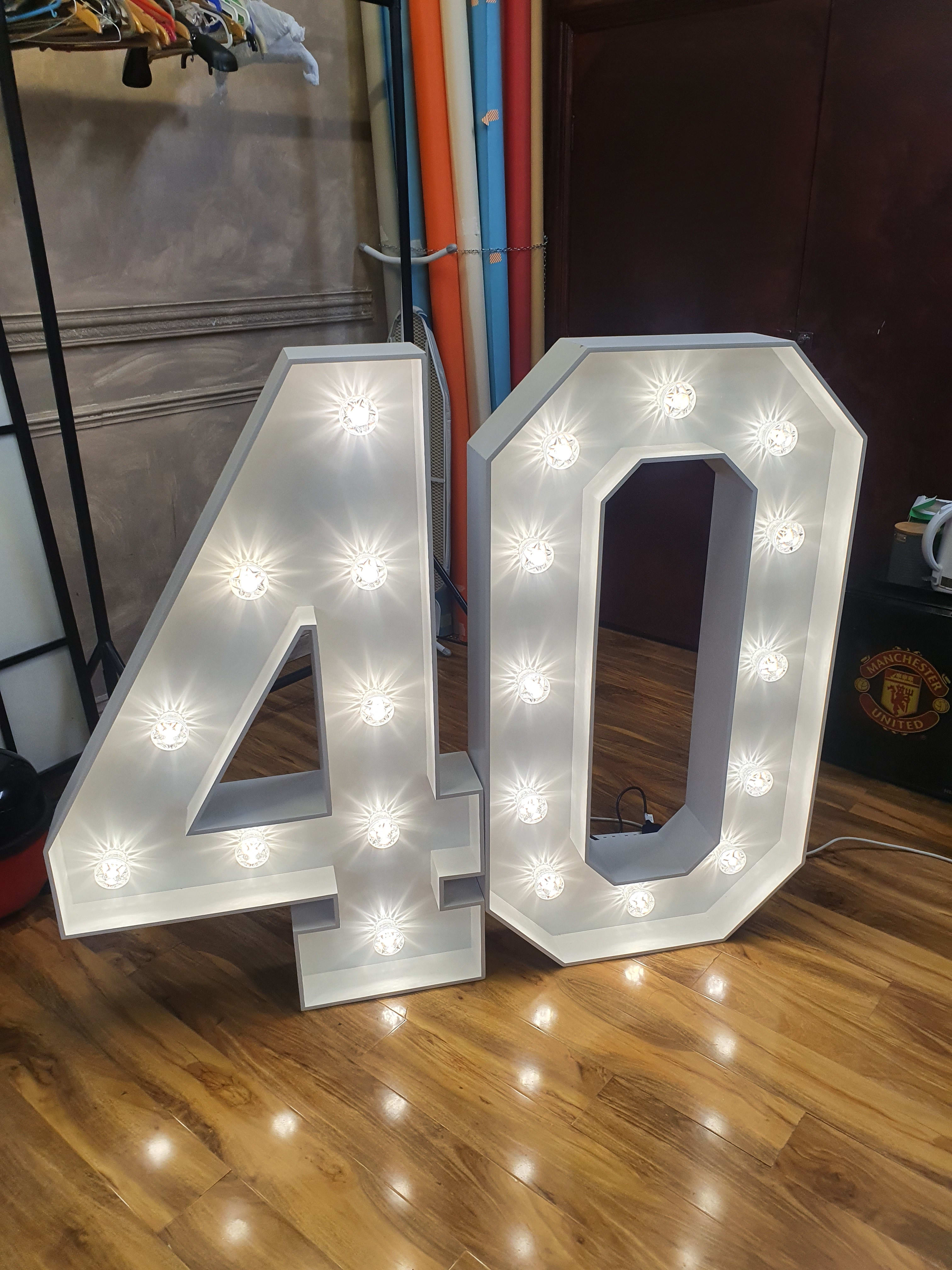 LED 40 - LED LIGHTUP NUMBERS - Moe Event Hire - Furniture Rental | London