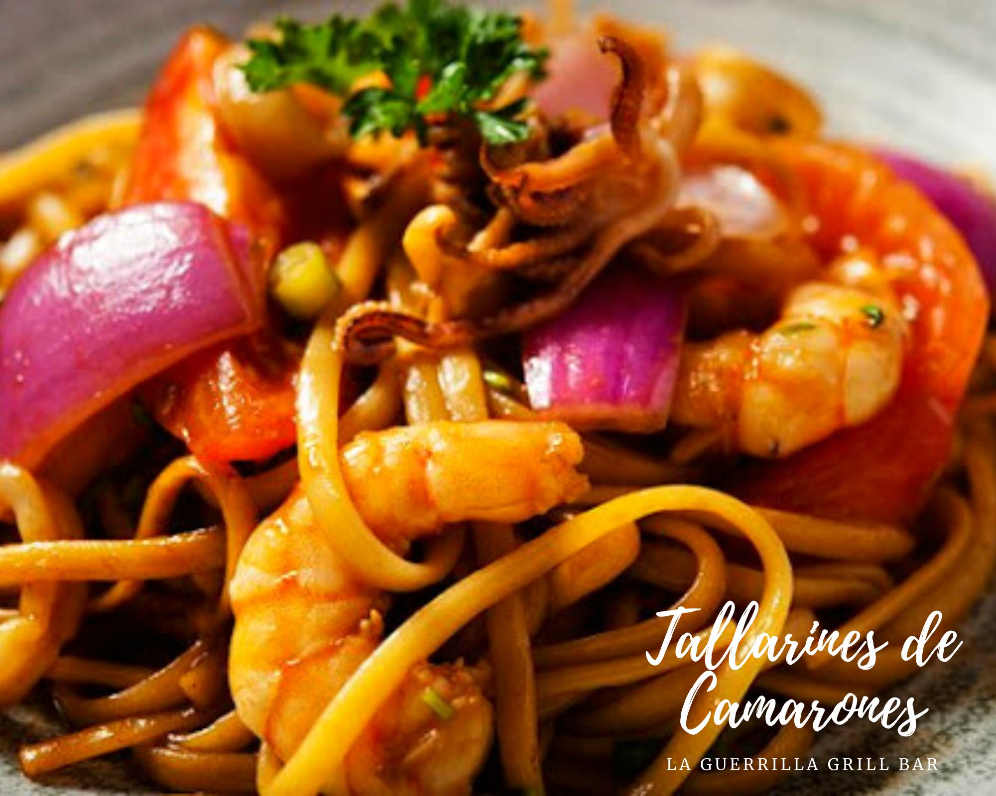 Tallarines de Saltado de Camarones - Pastas Salteadas - La Guerrilla ...