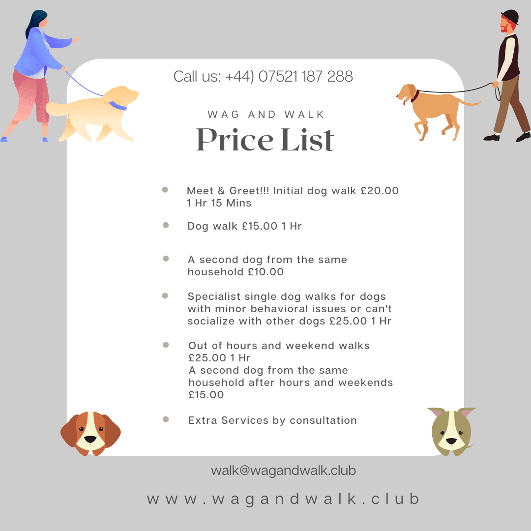 Dog Walking Price List