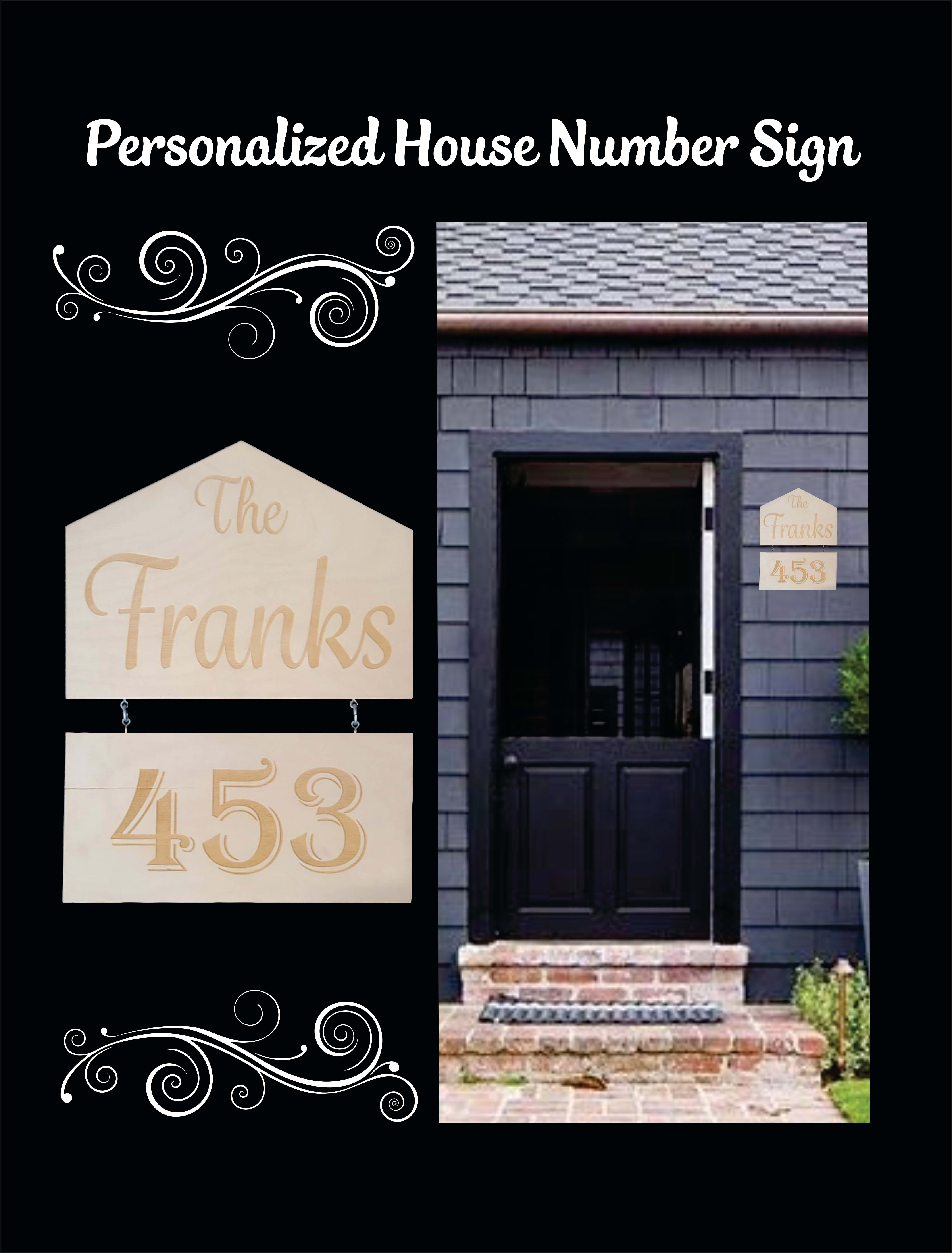 Personalized House Number Sign - Home Decor and Decoration - Stylish ...