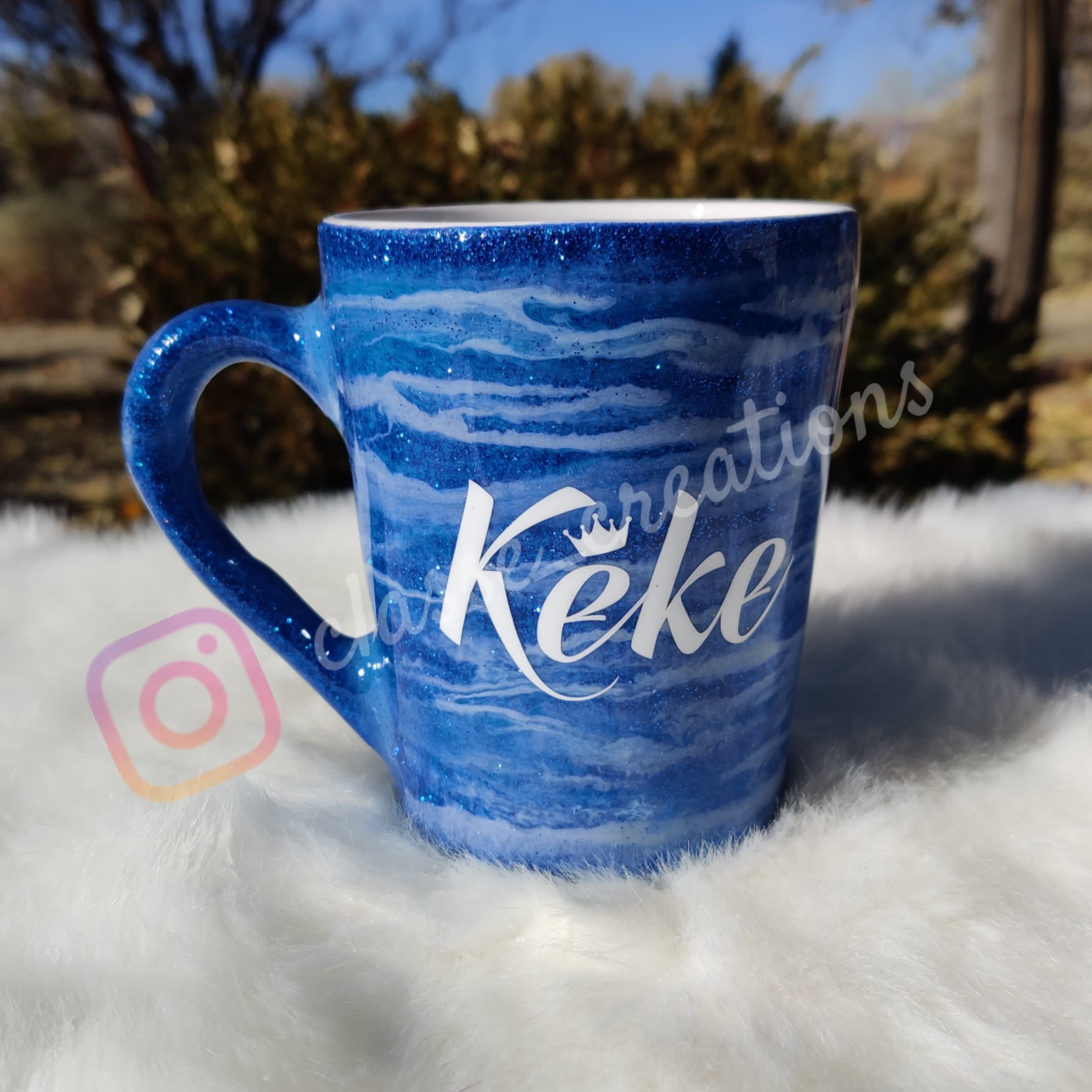 Blue Sky Glitter Coffee Mug - Ceramic Coffee Mugs - ClassE Creations ...