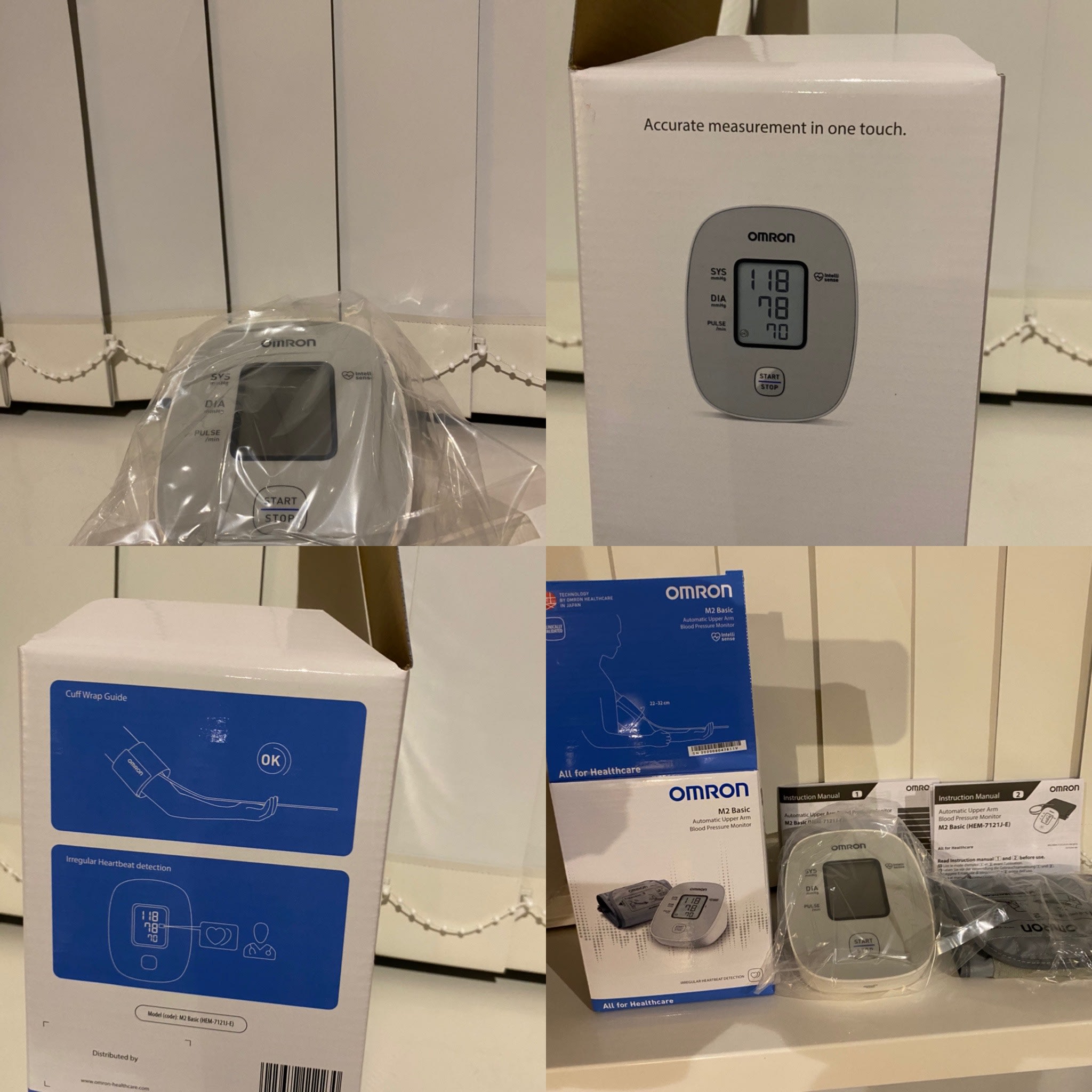 Omron M2 Basic (HEM-7121J-E) Upper Arm Blood Pressure Free Delivery ...