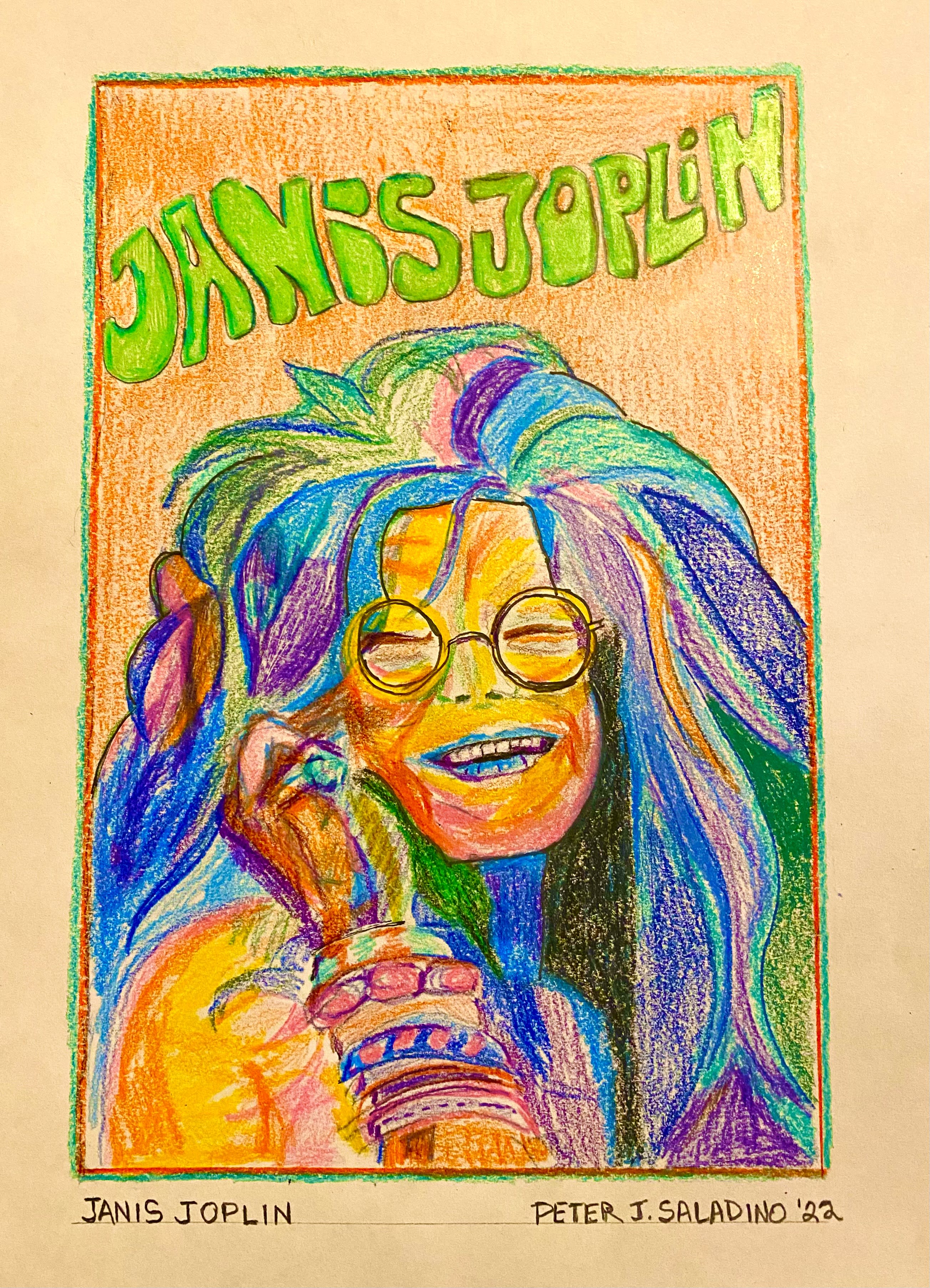 Janis Joplin - Pencil, Ink & Pastel - Artist in Log Cabin | Visual ...