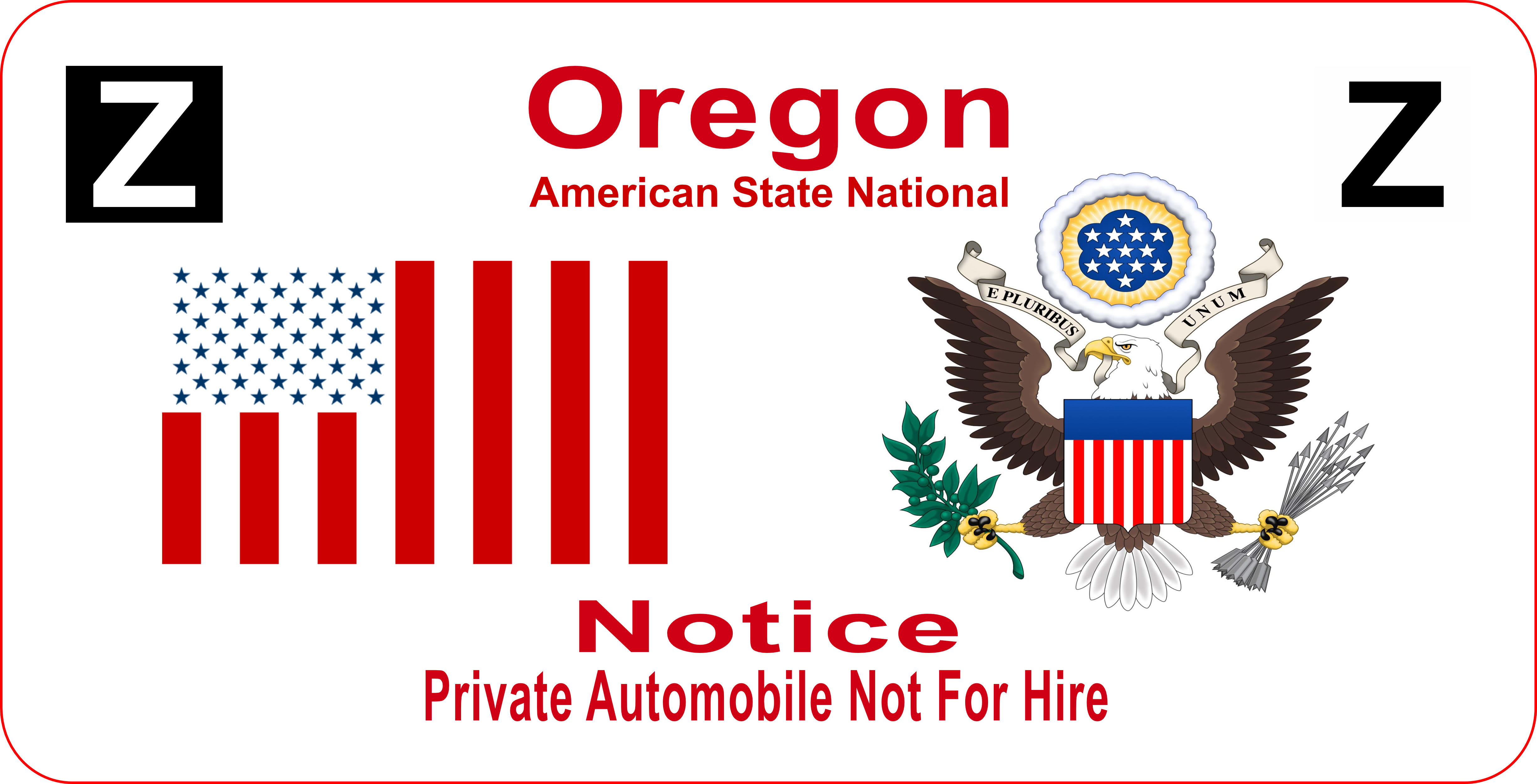Z Plate Oregon American State National - Oregon - ASN Plates and More ...