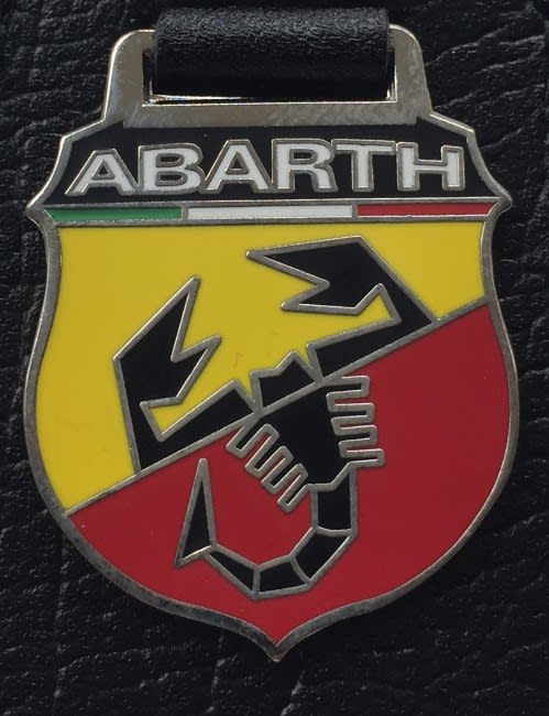 Abarth (shield) Enamel Badge - Handmade Classic Car Leather Key Fob/Key ...