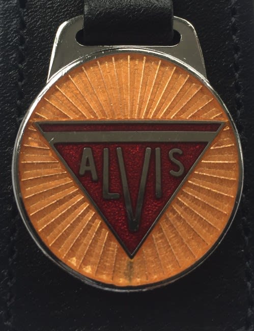 Alvis Enamel Badge - Handmade Classic Car Leather Key Fob/Key Ring