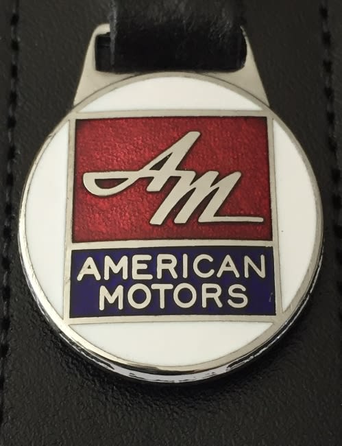 AMC Enamel Badge - Handmade Classic Car Leather Key Fob/Key Ring