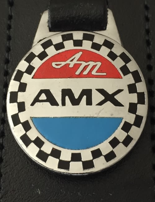 AMX Enamel Badge - Handmade Classic Car Leather Key Fob/Key Ring