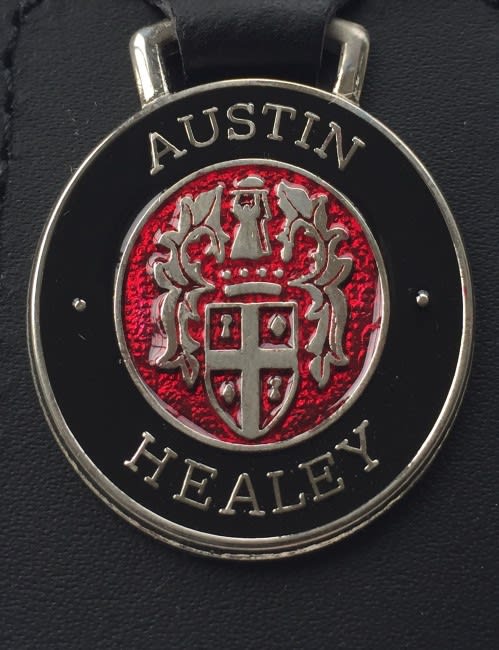 Austin Healey Enamel Badge - Handmade Classic Car Leather Key Fob/Key Ring