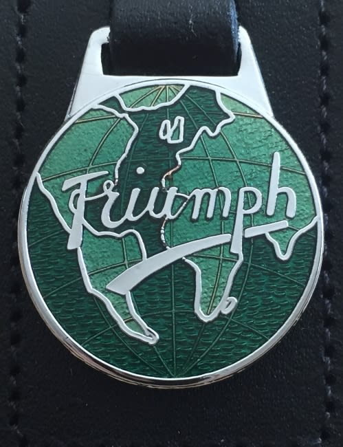 Triumph (world) Enamel Badge - Handmade Classic Car Leather Key Fob/Key ...