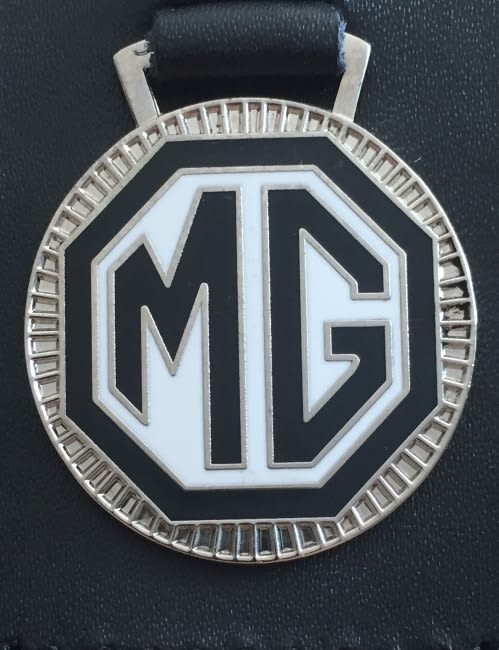 MG (black/cream) Enamel Badge - Handmade Classic Car Leather Key Fob ...