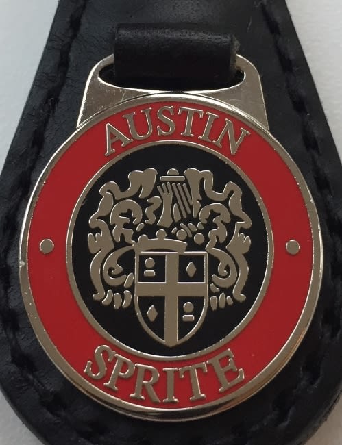 Austin Sprite Enamel Badge - Handmade Classic Car Leather Key Fob/Key Ring
