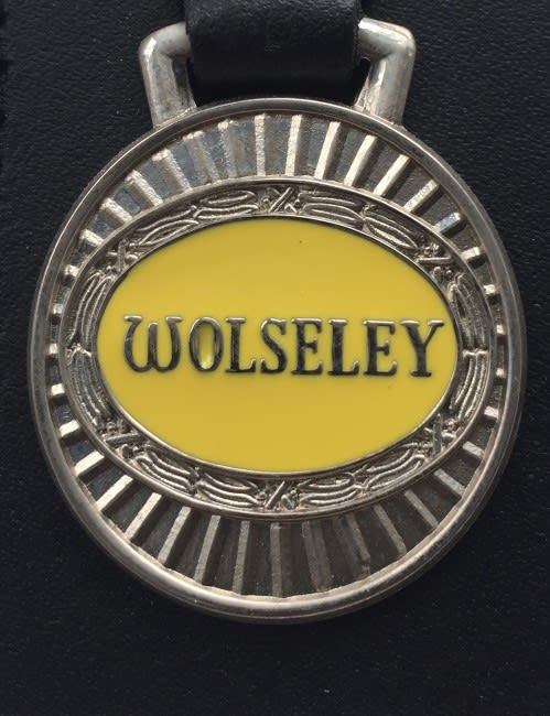 Wolseley (yellow) Enamel Badge - Handmade Classic Car Leather Key Fob ...