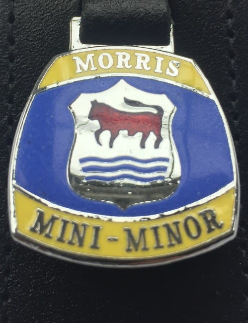 Morris Mini Minor Enamel Badge - Handmade Classic Car Leather Key Fob ...