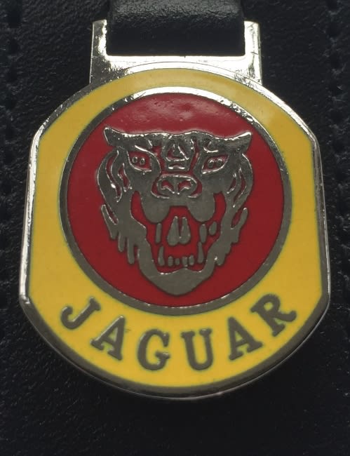 Jaguar (yellow/flat side) Enamel Badge - Handmade Classic Car Leather ...