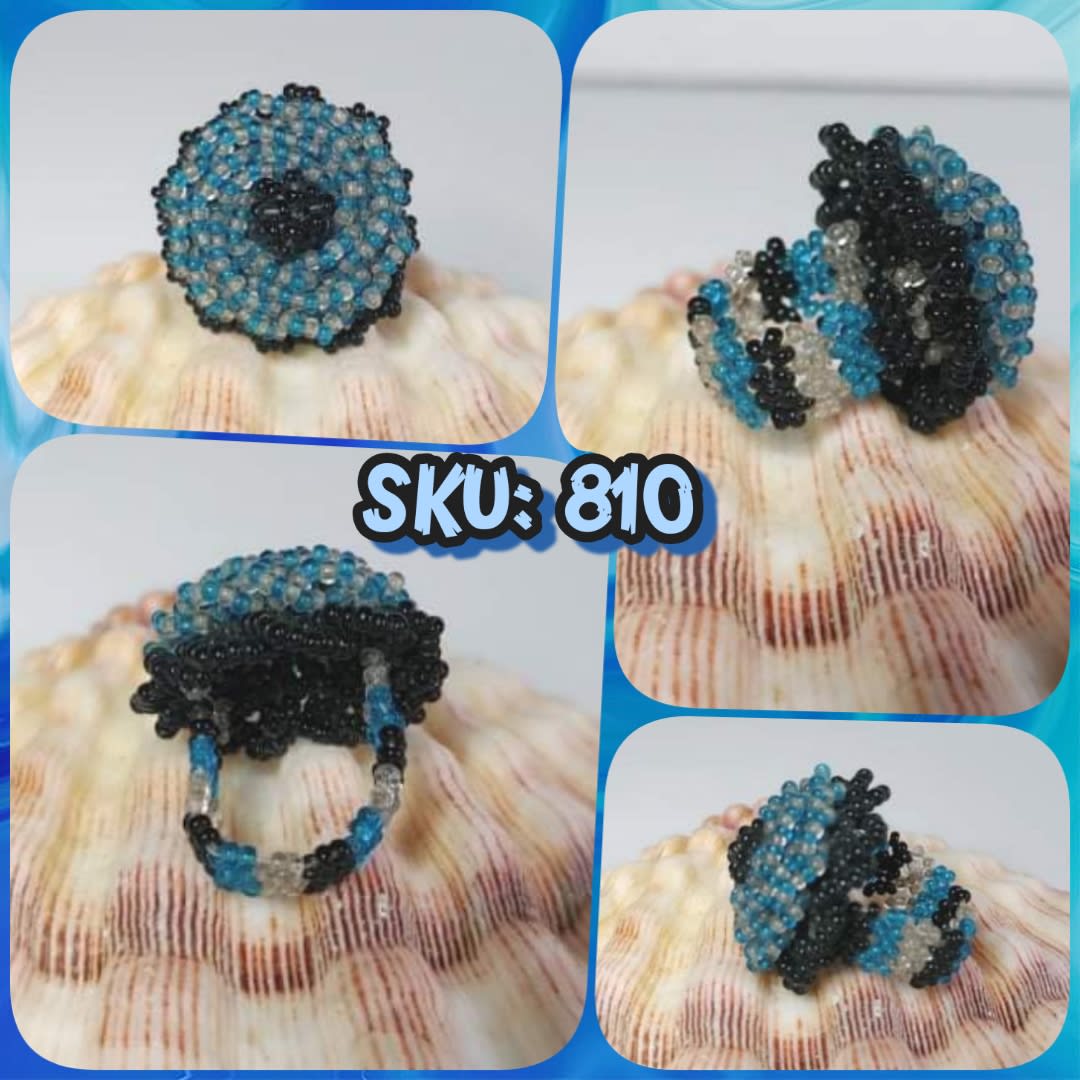 SKU: 810 Circular Splendor Pure Seed Beads Ring - Beaded Rings - Fields Beads Handmade Jewelry ...