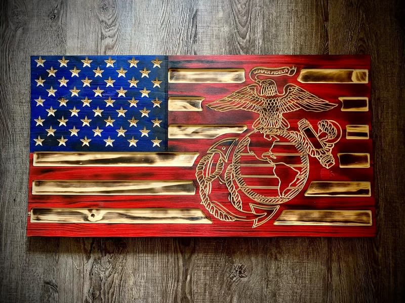 EGA American Flag - Military/First Responder Wooden Flags - Adonai’s ...