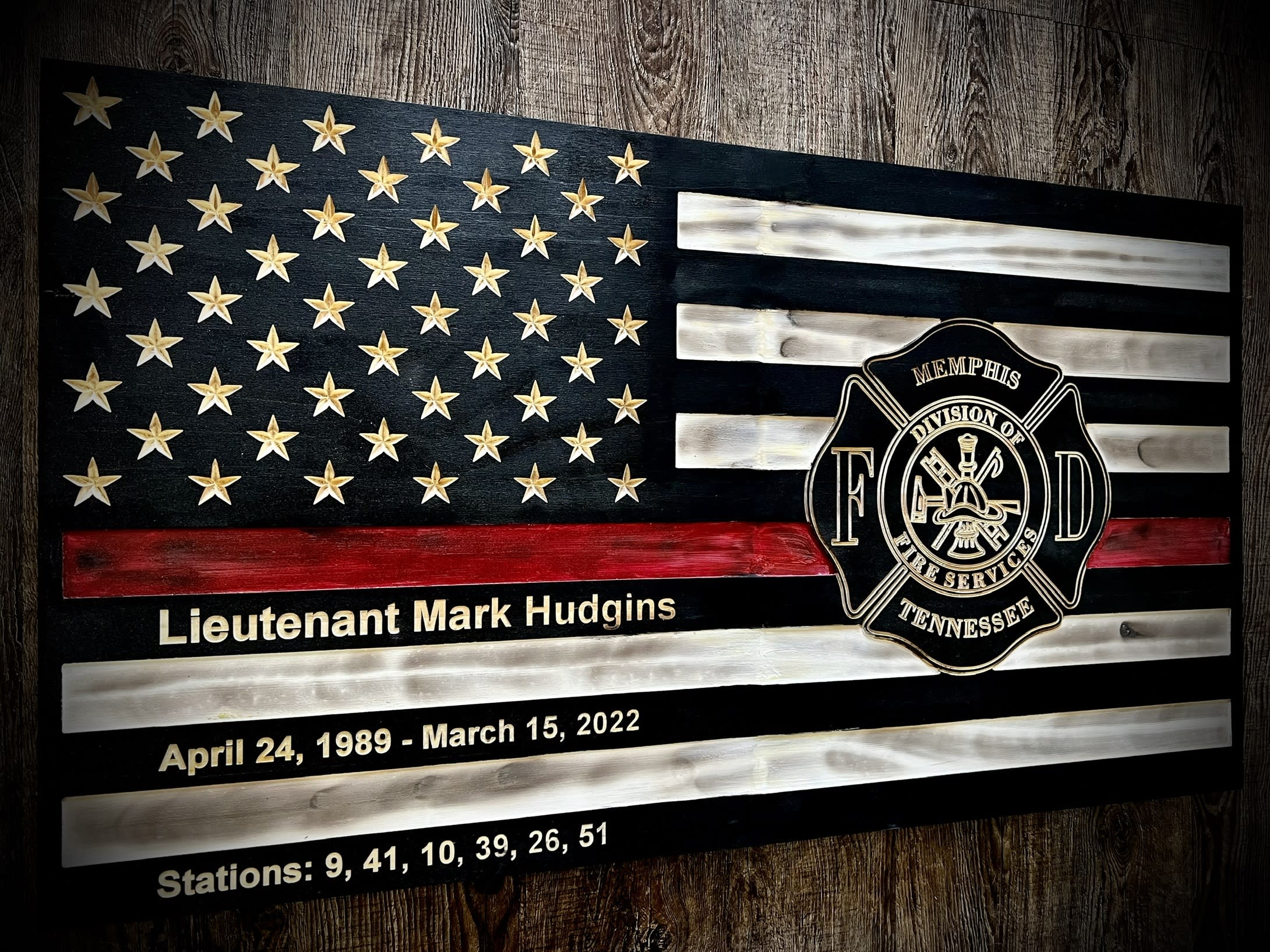 American Firefighter Flag - Military/First Responder Wooden Flags ...