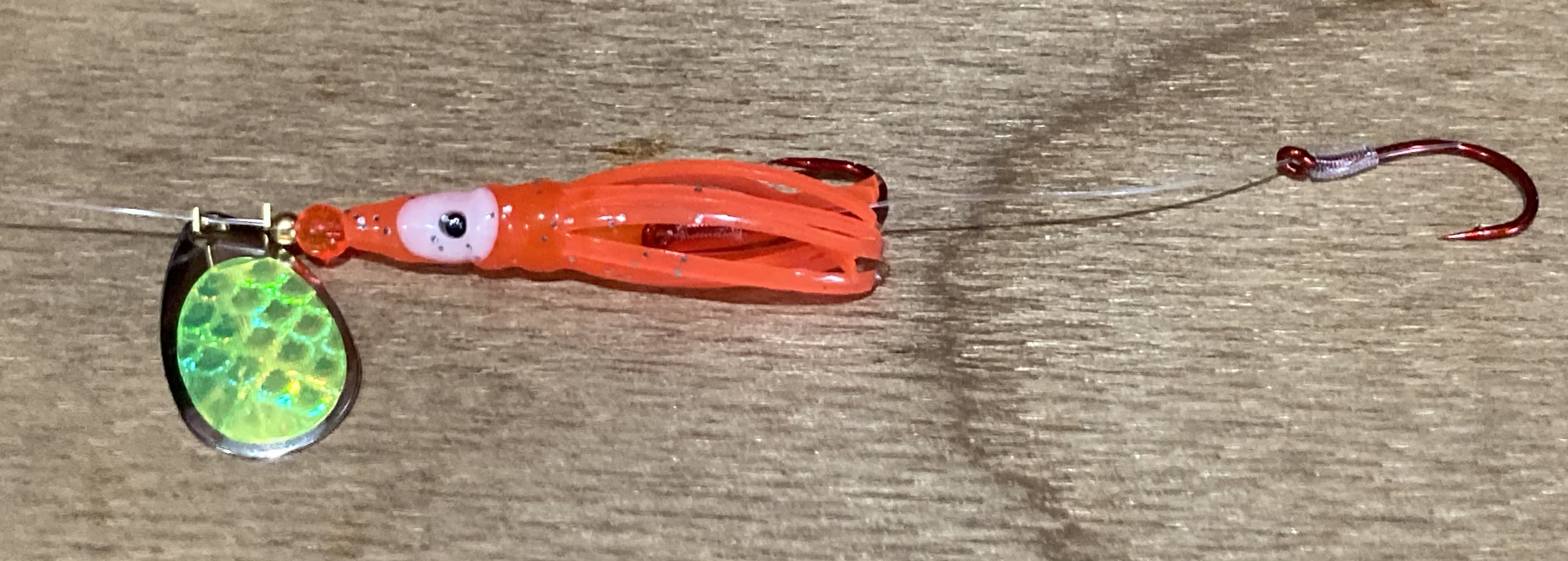 Detroit - Holographic Green on Silver - Micro Hoochie Spinner