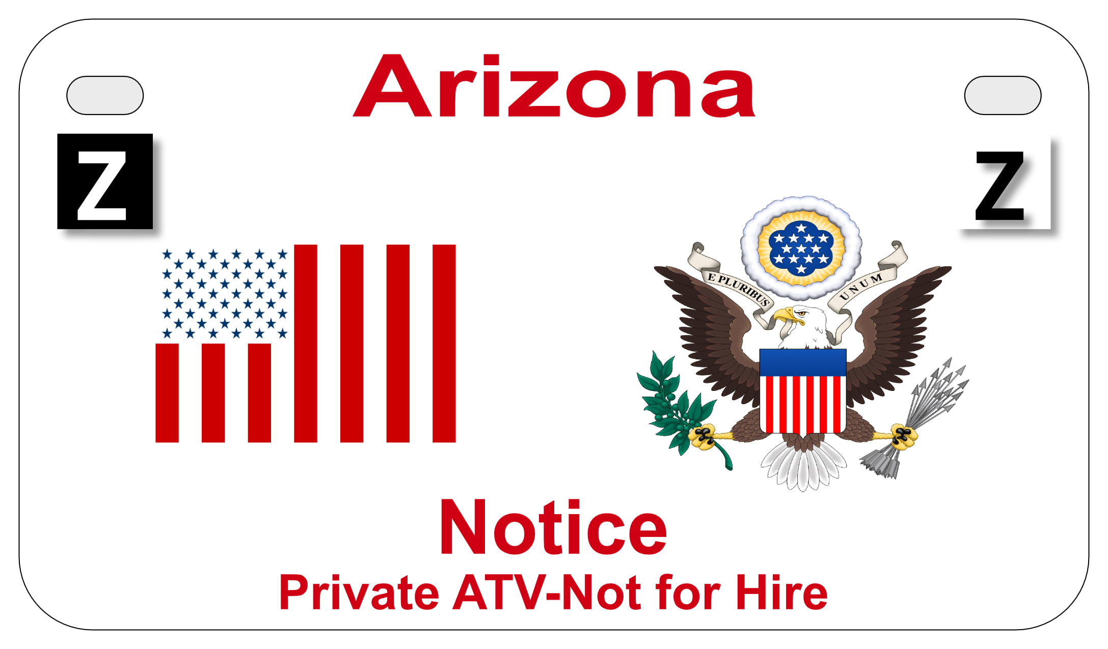 Z Plate Arizona ATV - Arizona - ASN Plates and More | Sign Maker in Elkmont