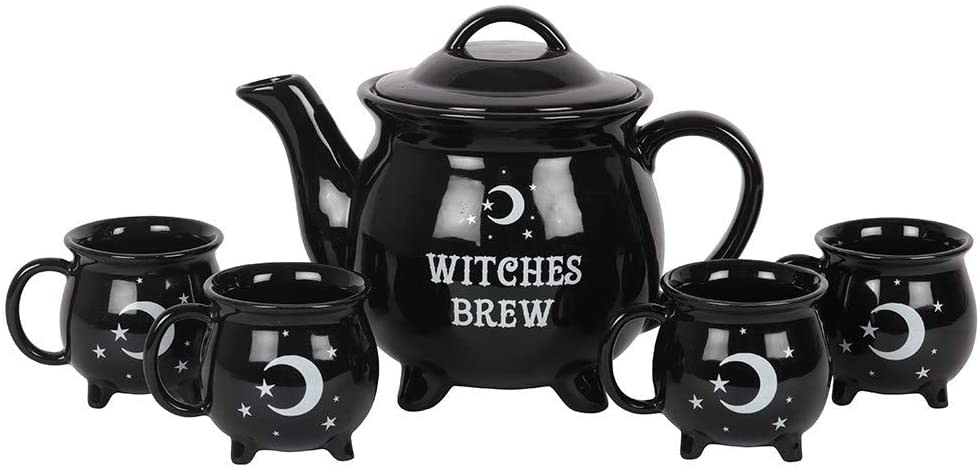 Kitchen & Dining Witches Brew Black Cauldron Tea Pot Home & Living Tea ...