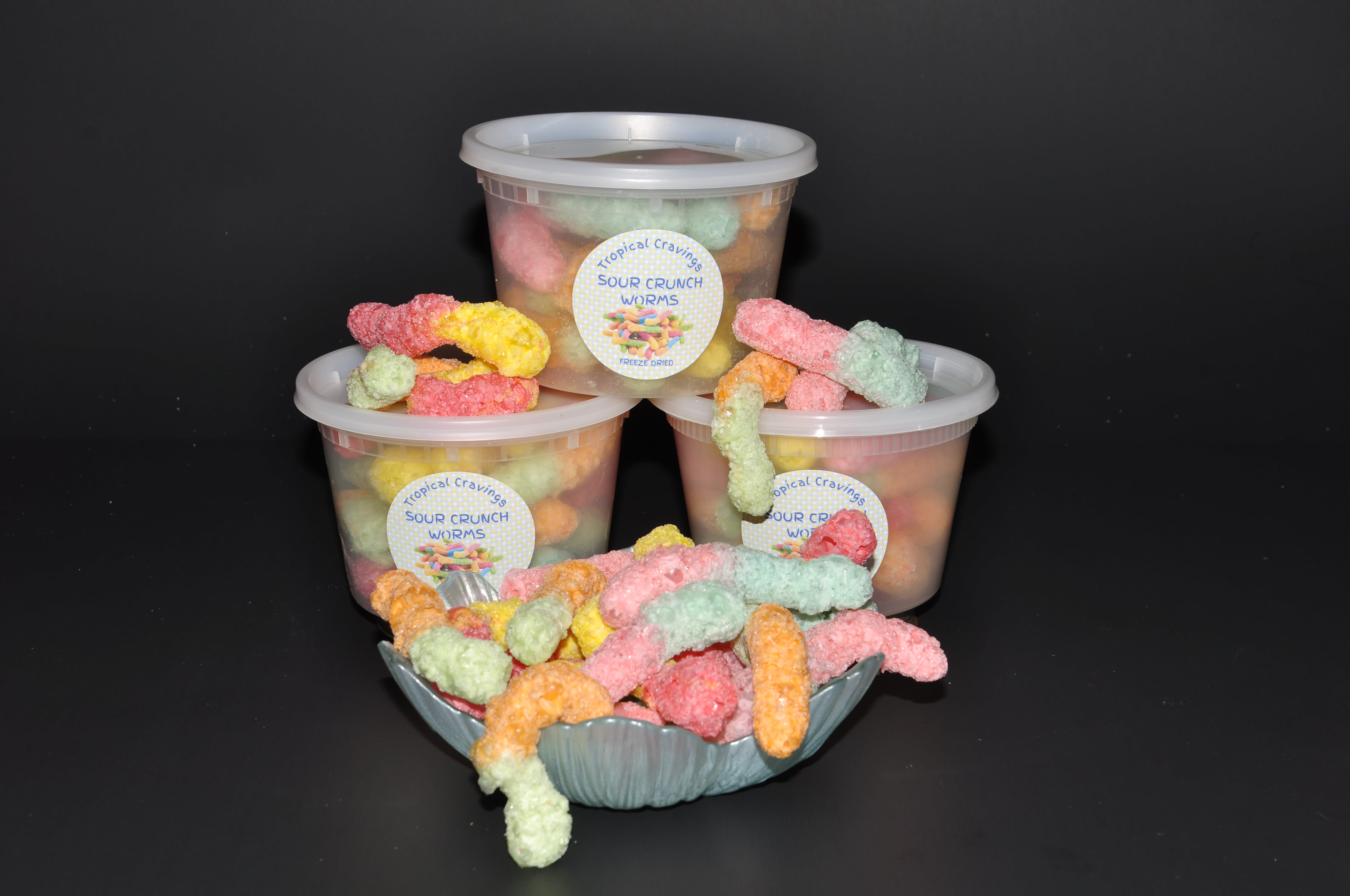Sour Crunch Worms - Freeze Dried Candies - Tropical Cravings LLC ...