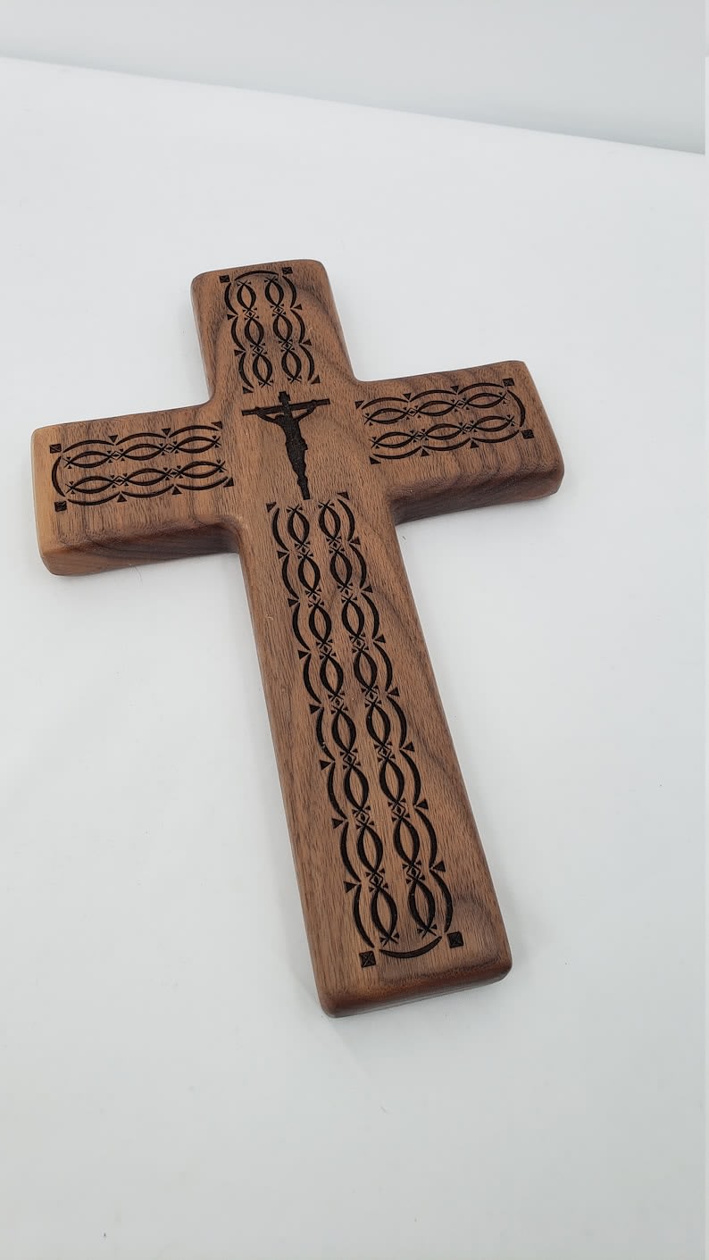 Engraved Hardwood Crosses - Engraved Crosses - Three Goats Workshop ...