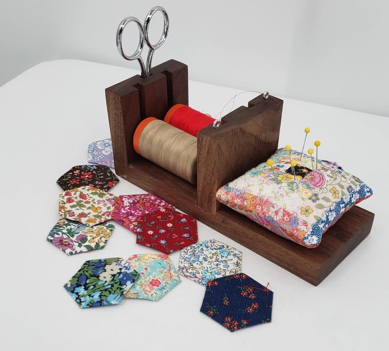 Sewing Caddy Walnut EPP Hand Piecing Holds - Other - Three Goats ...