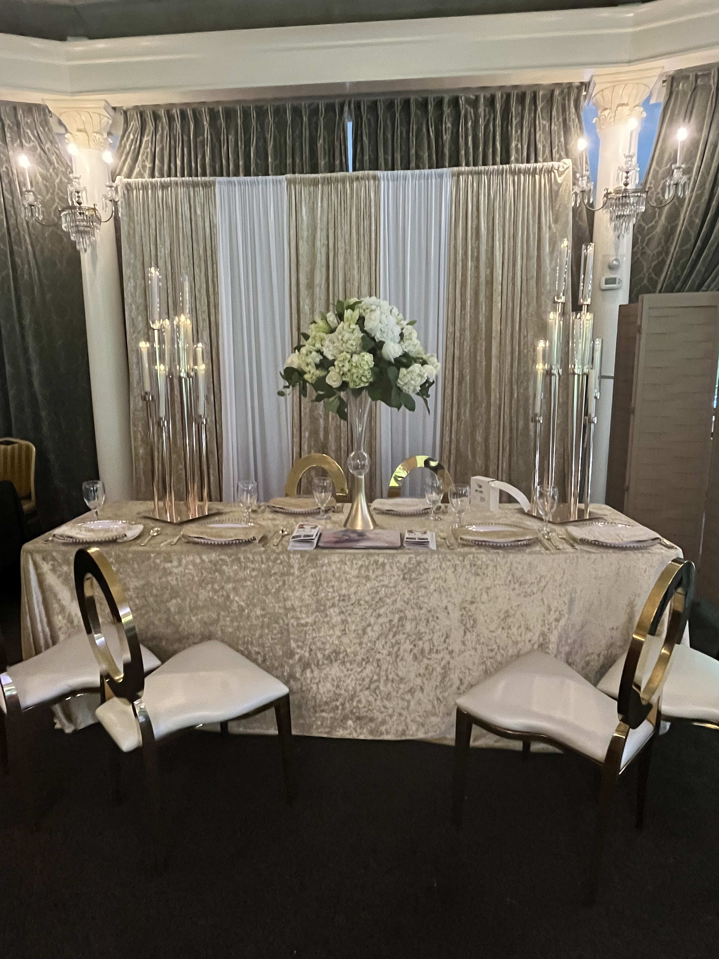 2-Color Linen Backdrop With Stand - Sets & Packages - MK Events and ...