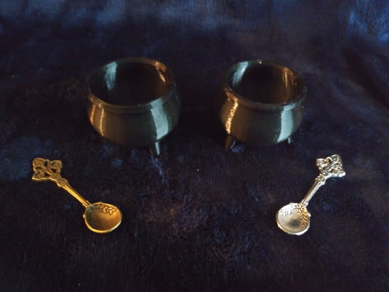 Adorable Little Black Cauldron and Spoon Set - Cauldrons - Midnight ...