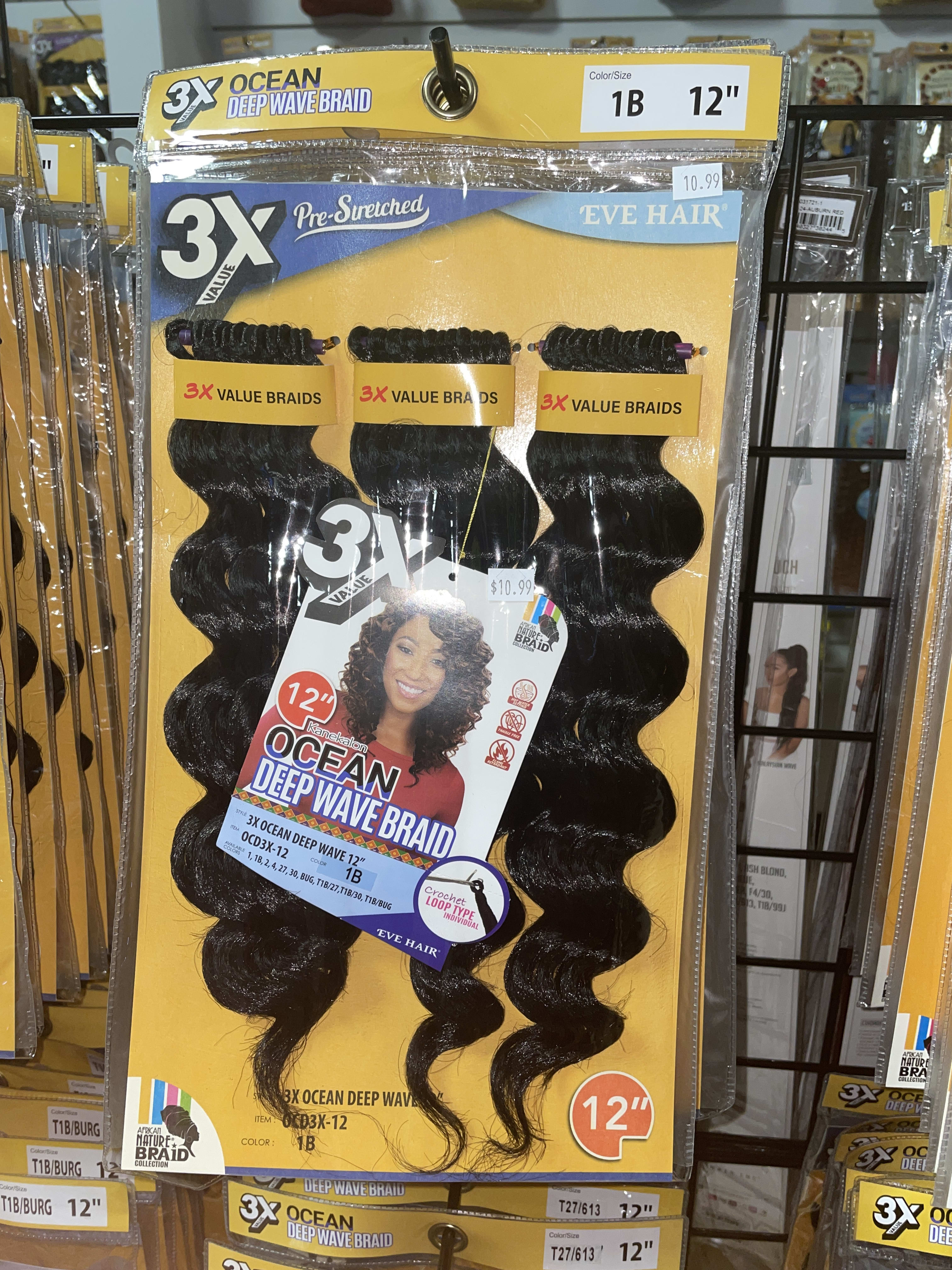 Ocean deep wave braid 12inch - Crochet hair - Black Beauty Beauty ...