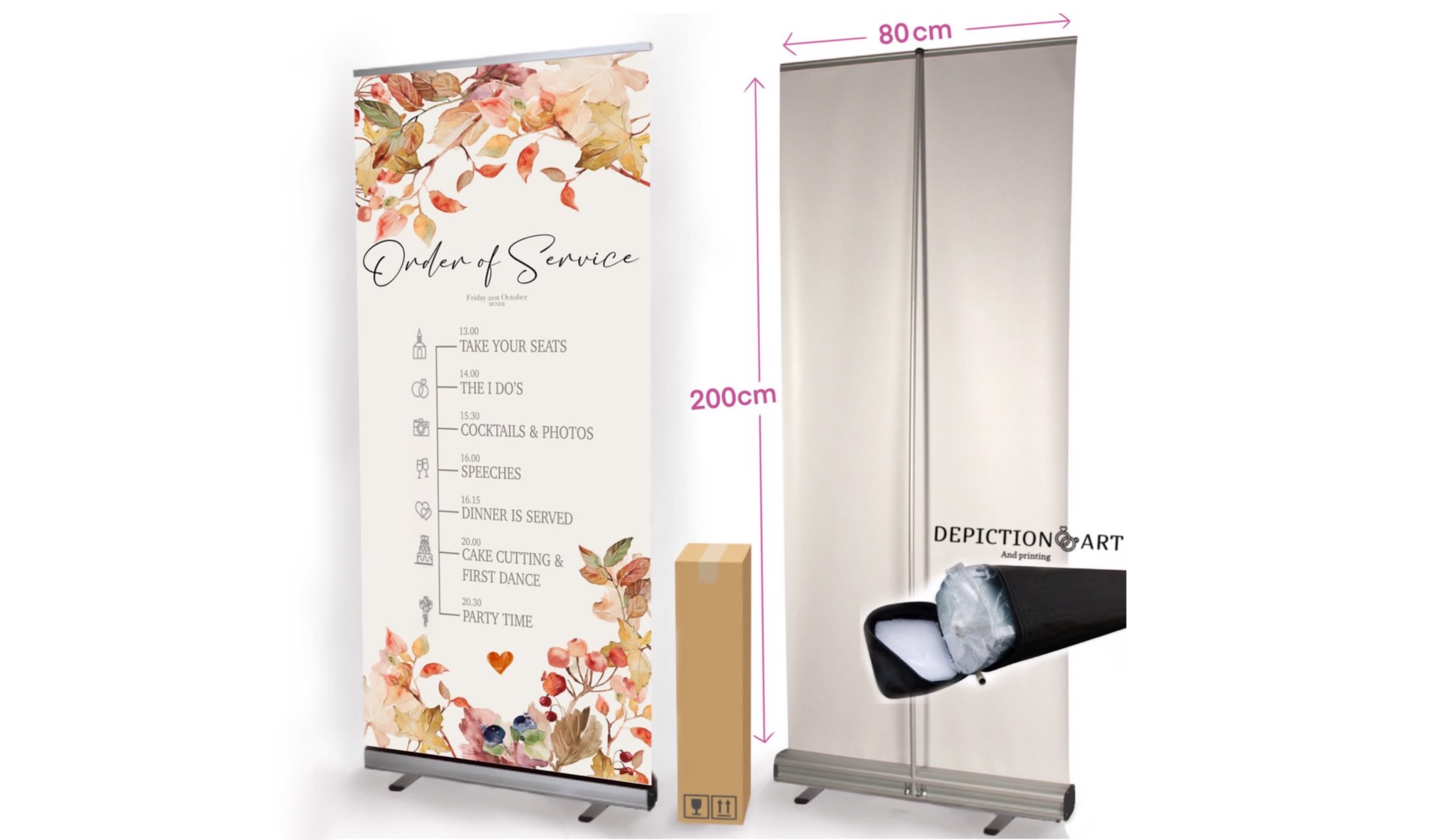 Pull up Order of Service Banner without caricature illustration