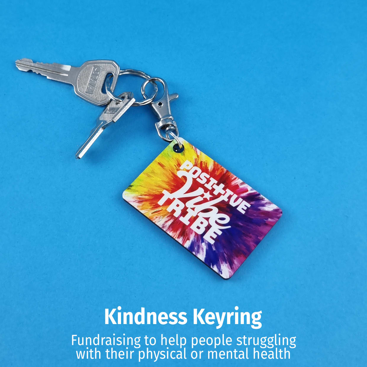 Positive Vibe Tribe Wooden Keyring - Kindness Keyrings - Kindness ...