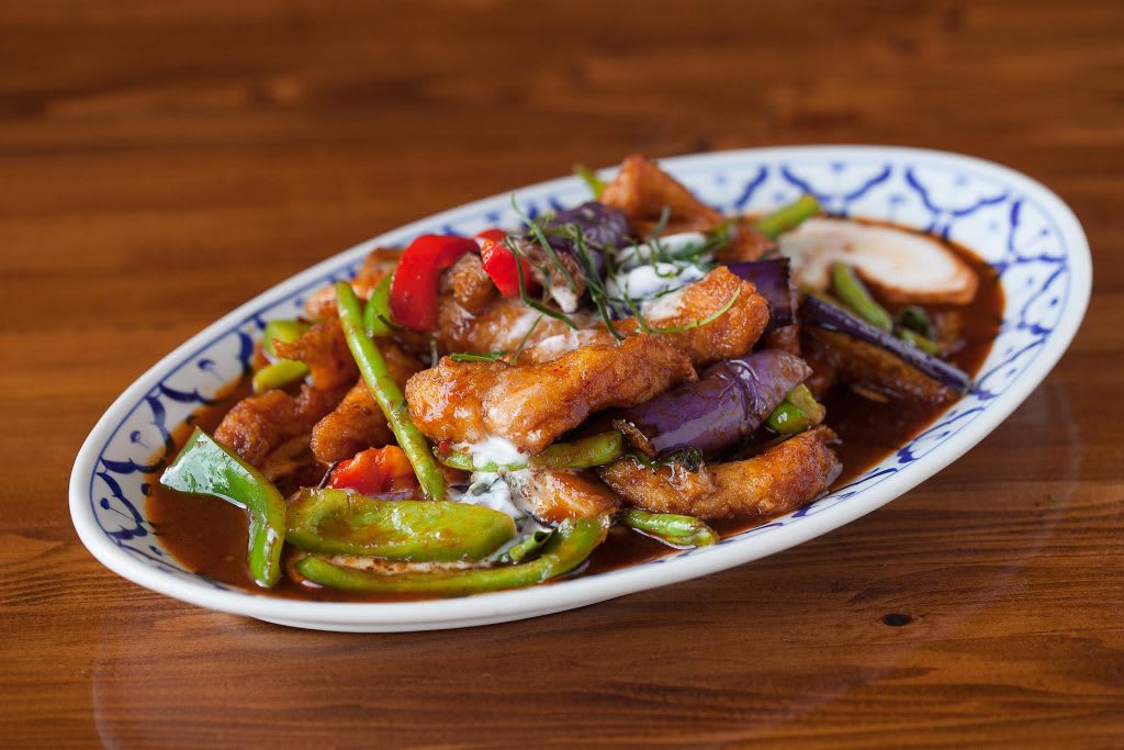 Pad Phet Pla Duke - Dinner House Favorites - Sunee Thai and Lao Kitchen ...