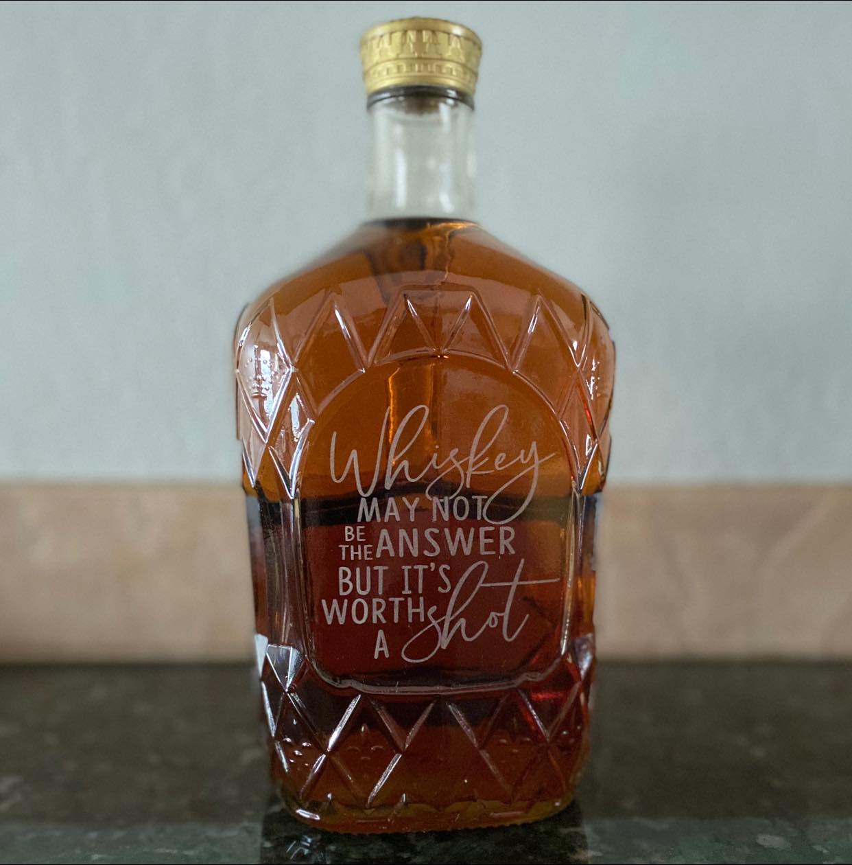 Custom Etched Whiskey Bottle - Glass Engraving - Heritage House ...