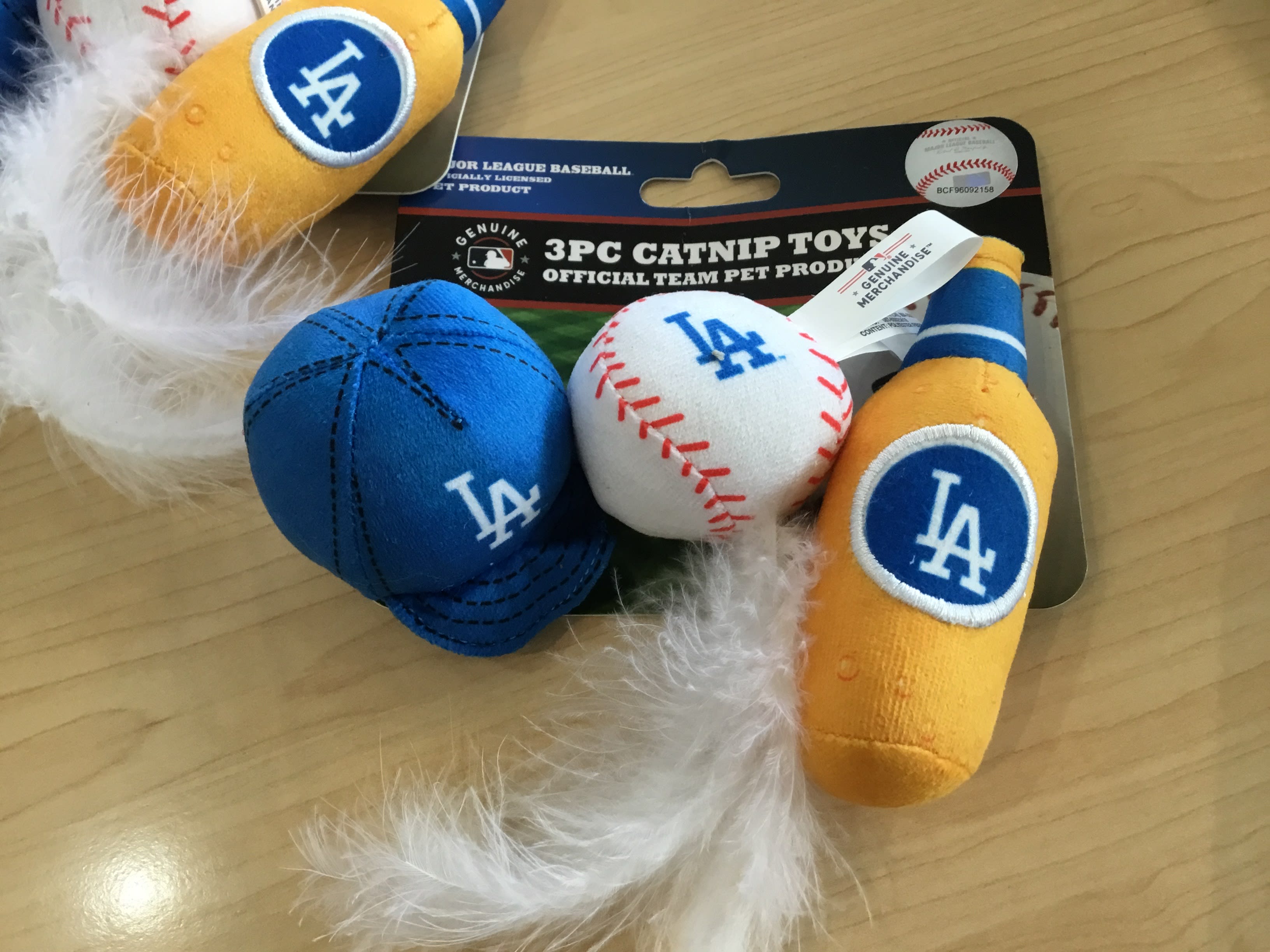 LA Dodger Catnip Trio Cat Toys Seashore Fur Babies Beach Side Pet