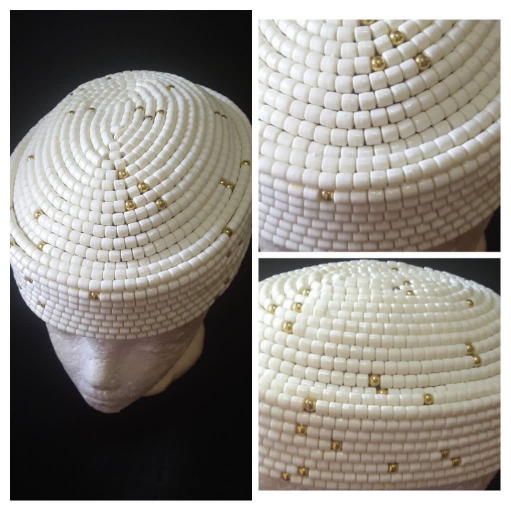 Traditional beaded wedding chief cap - Traditional African Nigerian men ...