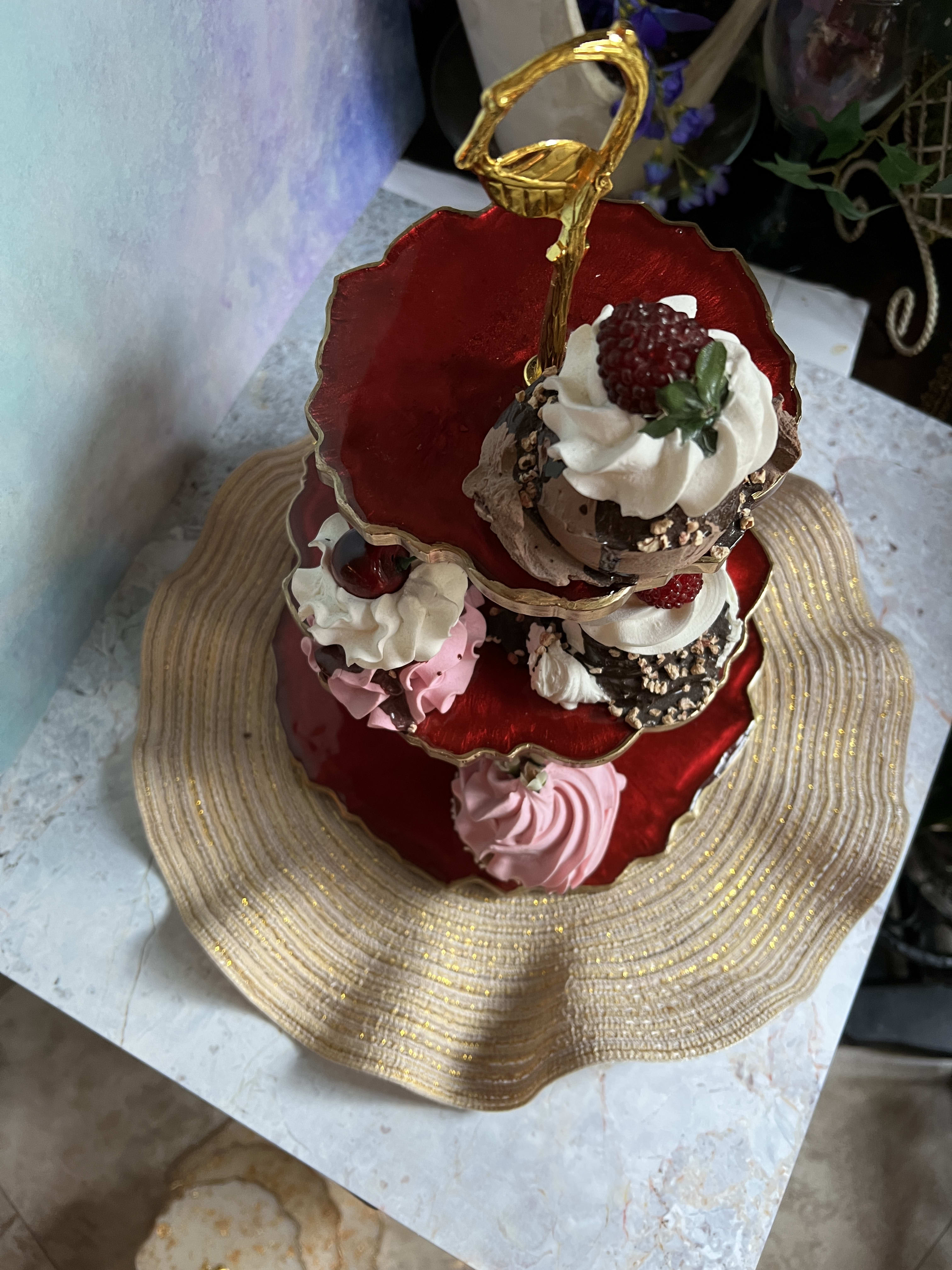 3 Tier Red Blood Cupcake or Muffin Stand - Cake Stands - Resiniva ...
