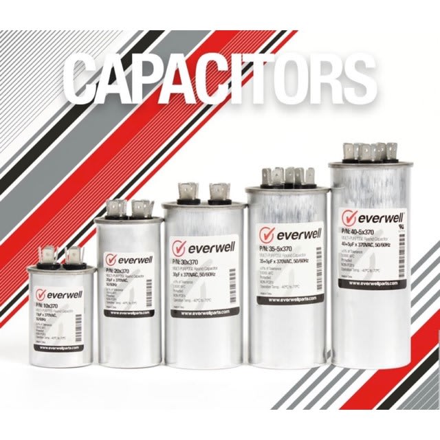 EVERWELL 440 V DUAL MOTOR RUN CAPACITOR, 65 A, ROUND TYPE - ACCESSORIES ...
