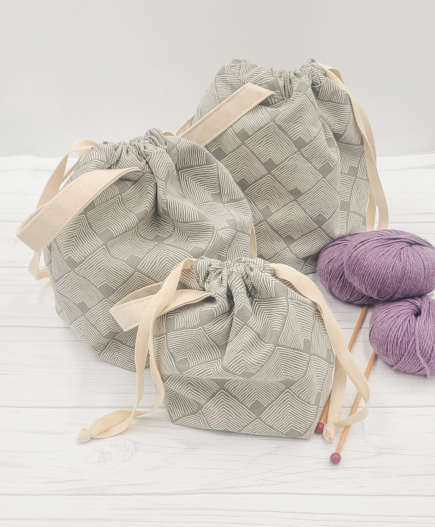 Cotton Canvas (Small) - Drawstring Project Bags - Knit One, Sew Too ...