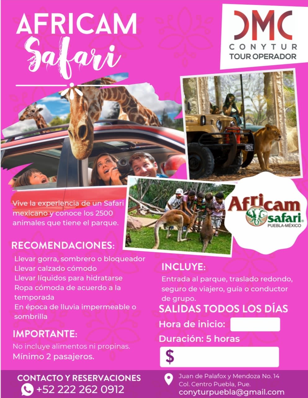 Áfricam Safari Puebla - Tours y recorridos - Conytur Tour Operadora y ...