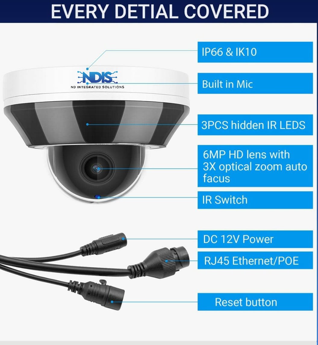 NDIS 6MP PTZ POE IP Mini Built in Mic - IP Cameras - ND Integrated ...