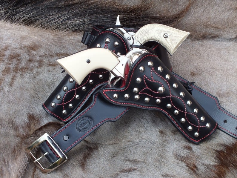 Flames Of Hell Double Rig, Made to fit Colt's SAA 1873 with 5.5 ...