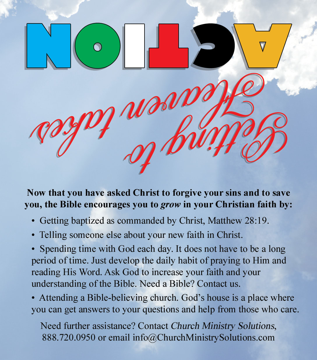 Getting to Heaven takes ACTION - Folding Tract Cards (3.5 x 4) - Church ...