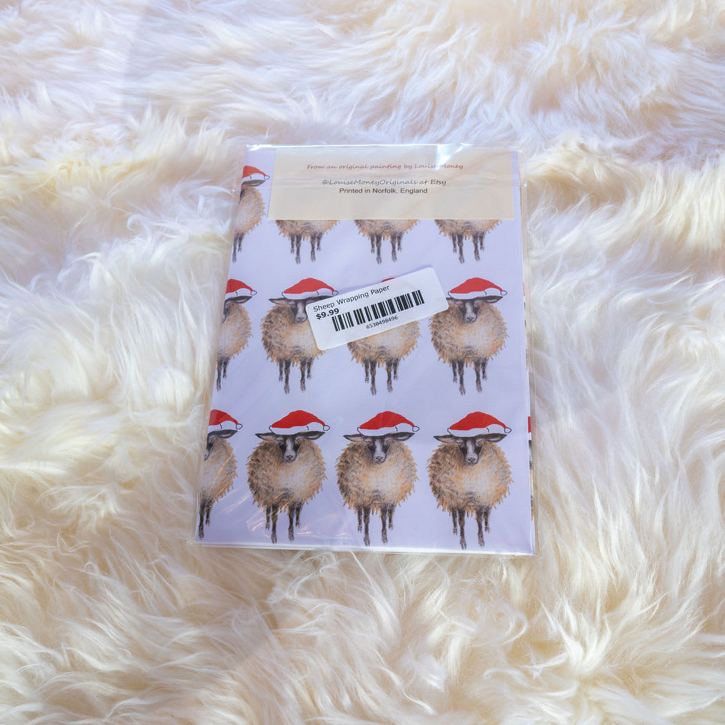 Christmas Sheep Wrapping Paper - Art & More - Amaro Farm | Farm ...