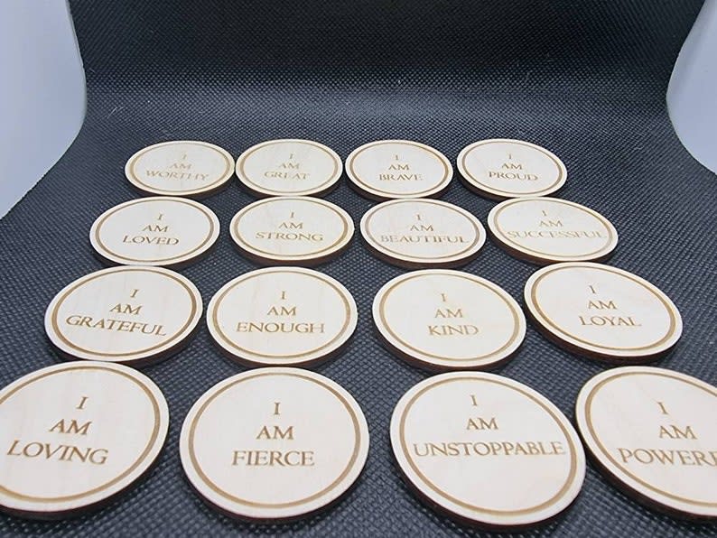Positive Affirmation Tokens - Wellbeing - Amazing Acrylics LTD | Laser ...