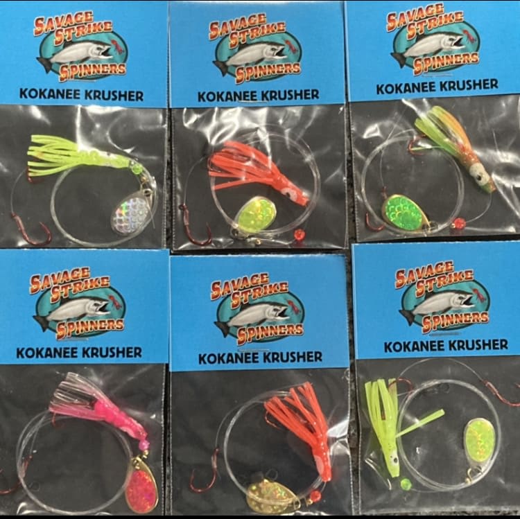 Kokanee Krusher - 1.5" Micro Hoochie Spinner - 6 pack - Special Bulk ...