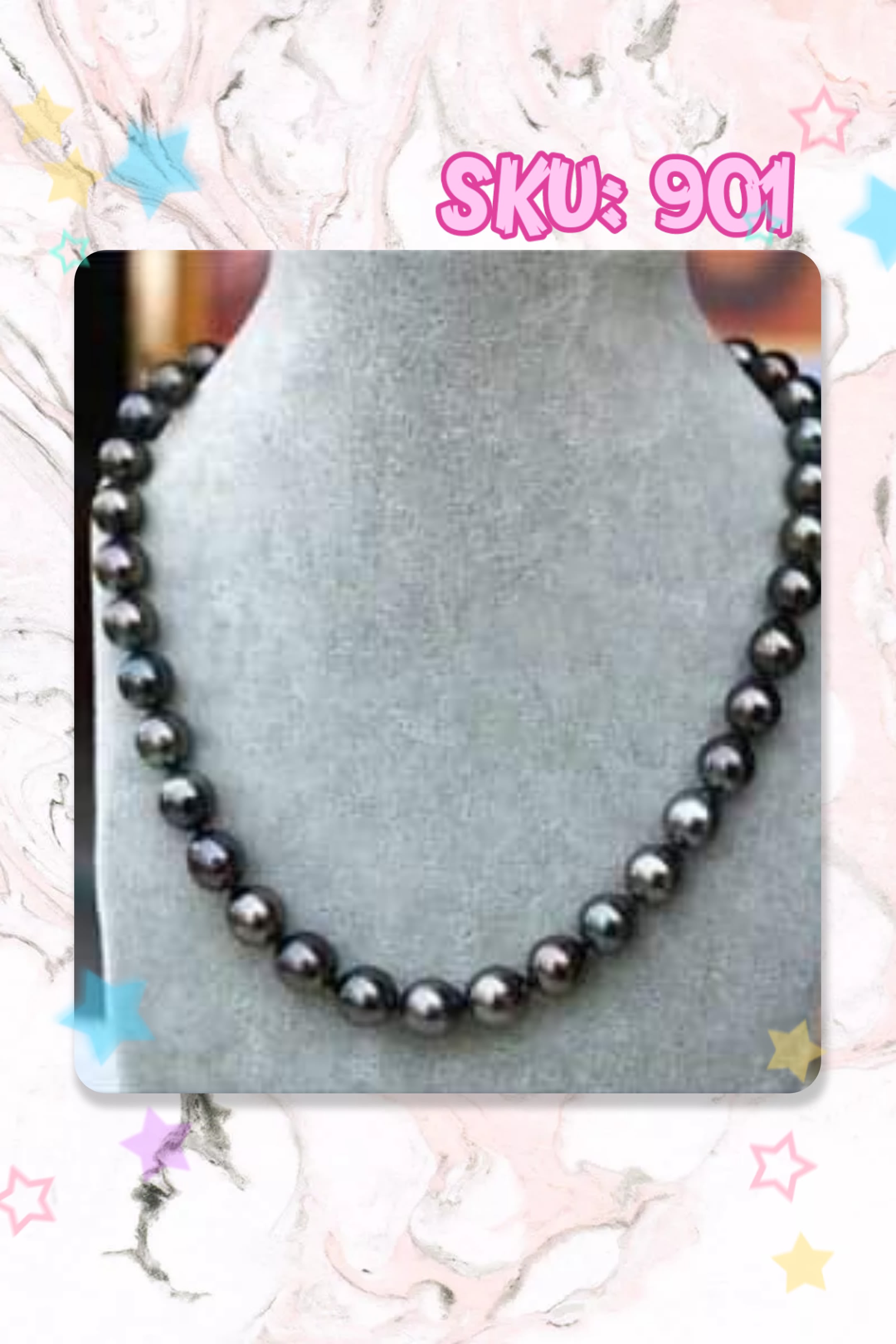 SKU: 901 8-9mm Tahitian Black Natural Pearl Necklace - Pearls Necklaces - Fields Beads Handmade ...